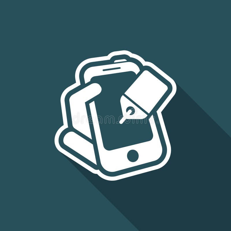 Phone label icon stock vector. Illustration of digital - 117818229