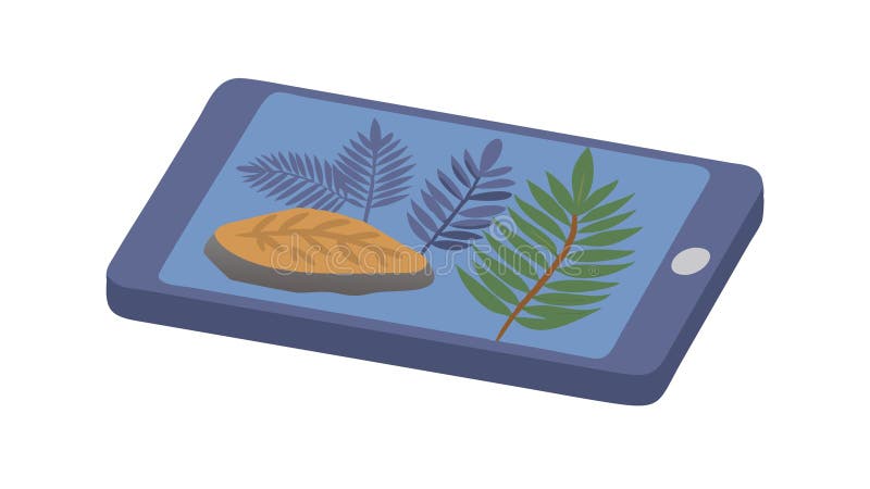 Phone with Leaf. Digital Nature. Sustainable Technology App, Vector ...