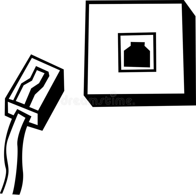 Phone Line or Ethernet Box and Cable Vector Stock Vector - Illustration ...