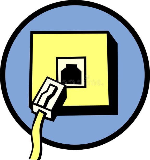 Phone Line or Ethernet Box and Cable Vector Stock Vector - Illustration ...