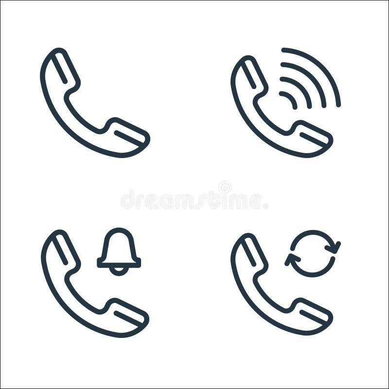 Phone Line Icons. Linear Set Stock Vector - Illustration of smart ...