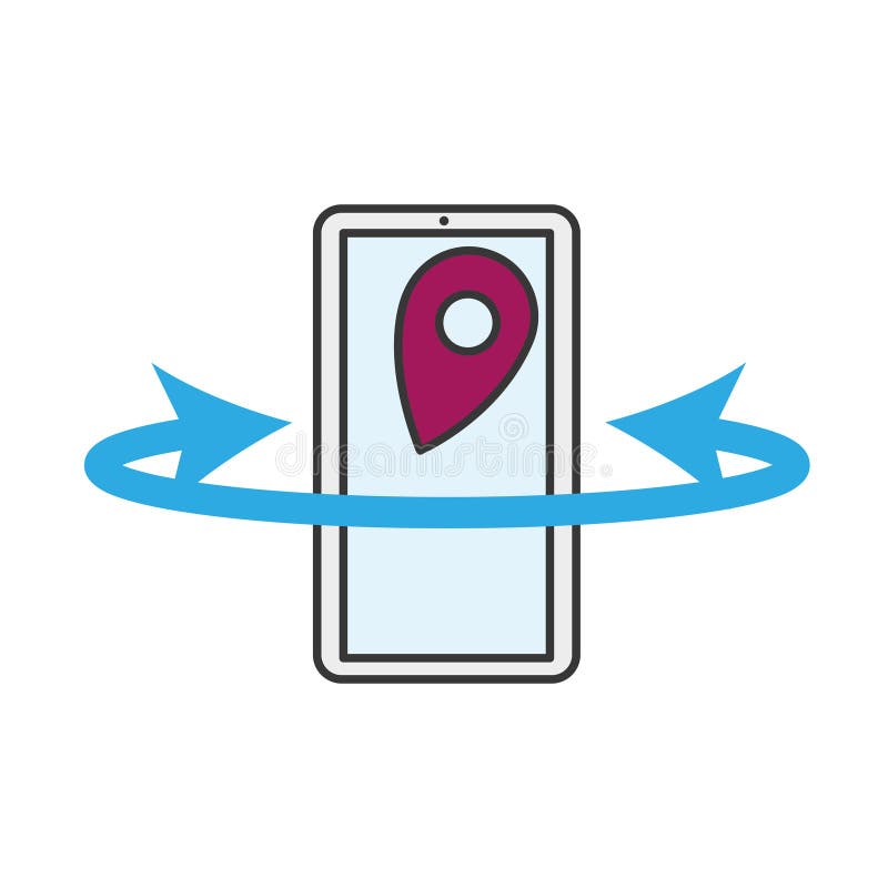 Phone with Location Arrows. Vector Stock Vector - Illustration of phone ...
