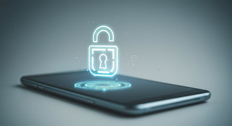 Phone with a Lock Icon on it Stock Photo - Image of businessman, hacker ...