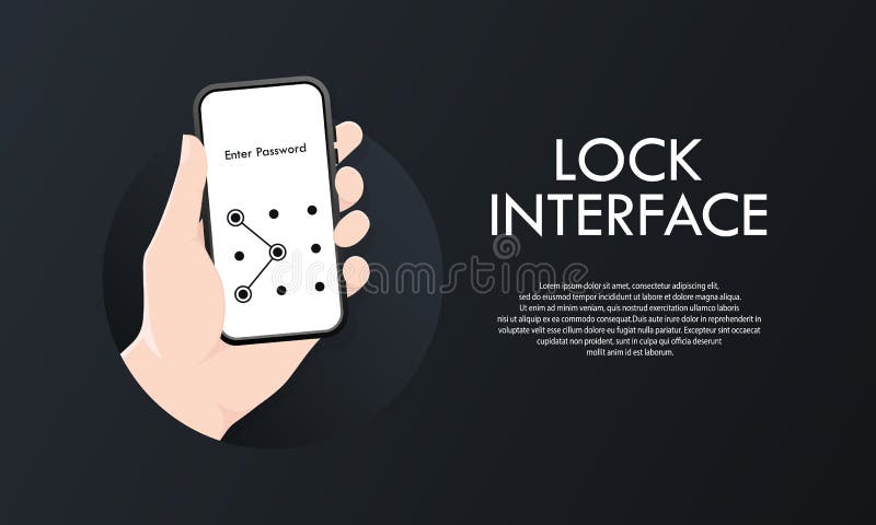 Phone Lock Screen. Hand Holding Smartphone Screen Lock Passcode ...