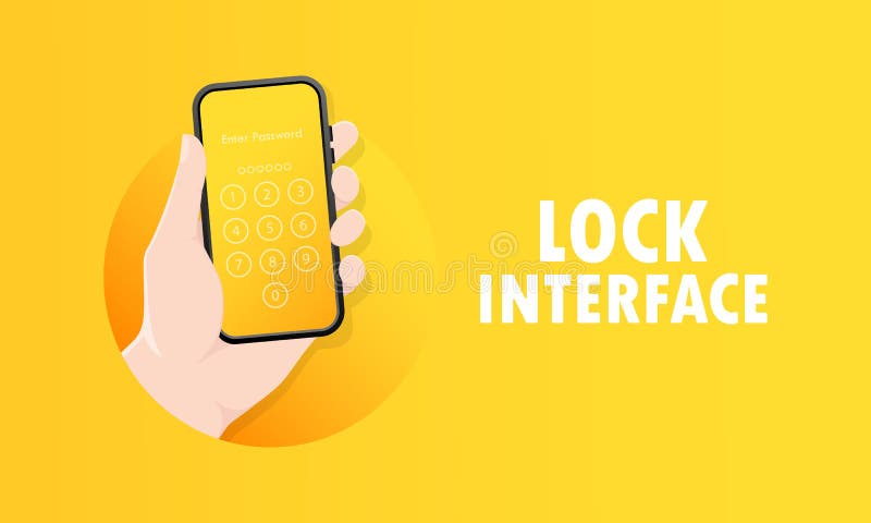 Phone Lock Screen. Hand Holding Smartphone Screen Lock Passcode ...