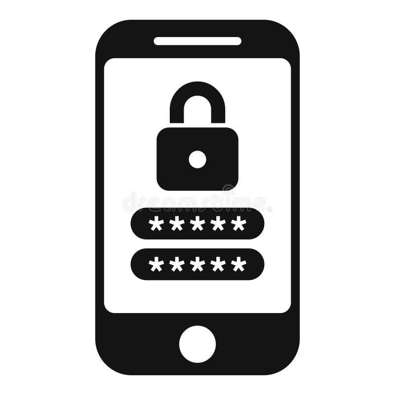 Phone Login Icon Simple Vector. Cyber App Stock Vector - Illustration ...