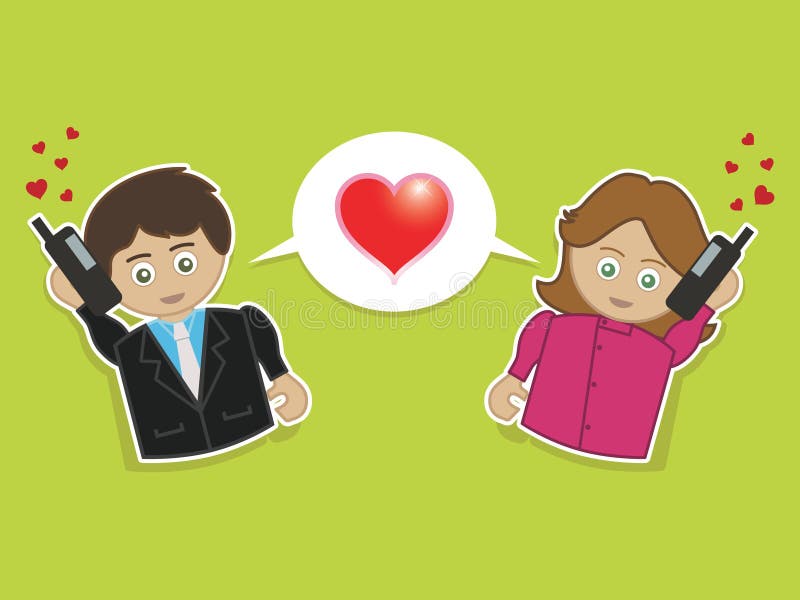 Phone love stock vector. Illustration of couple, concept - 12618779