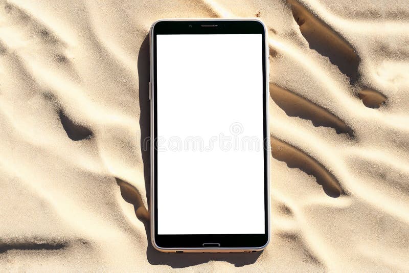 Phone Lying on the Beach Sand. Background Created with Generative Ai ...