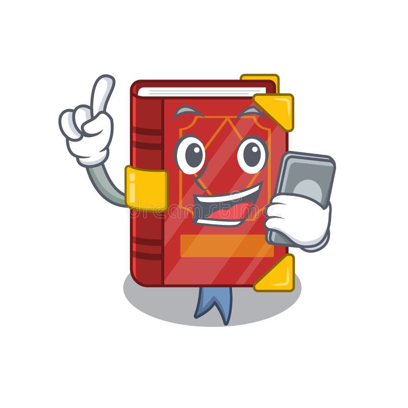 With Phone Magic Spell Book in the Cartoon Stock Vector - Illustration ...