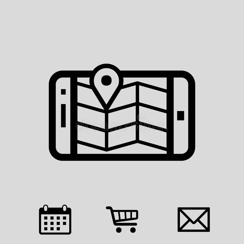 Phone and Map Icon Stock Vector Illustration Flat Design Stock Vector ...
