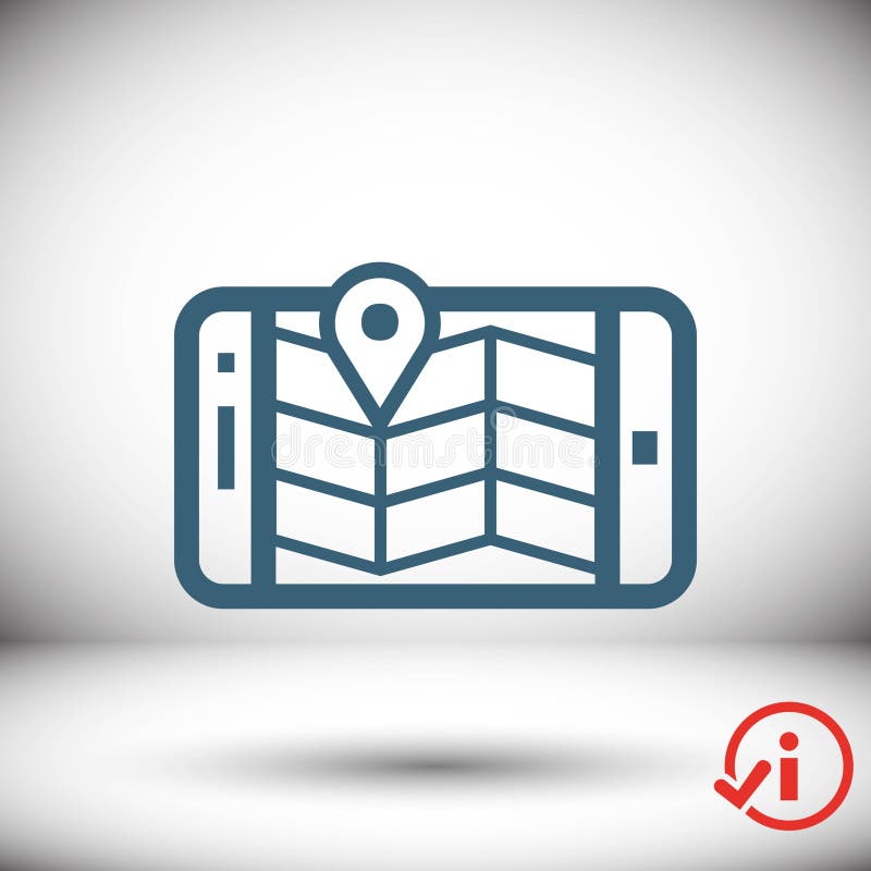 Phone and Map Icon Stock Vector Illustration Flat Design Stock Vector ...