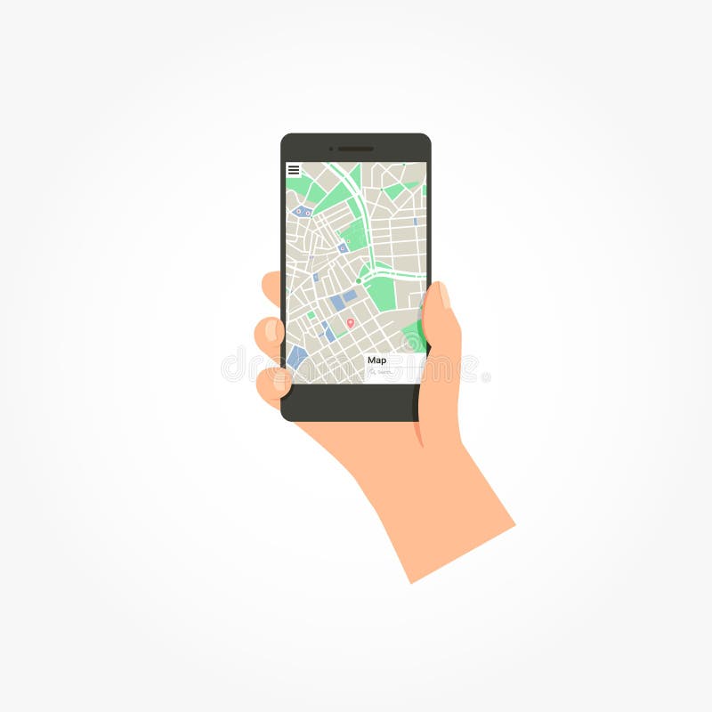 Phone Map Icon Vector stock vector. Illustration of application - 199092894