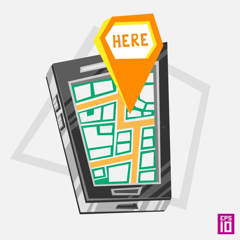 Phone map pin stock vector. Illustration of city, smart - 70416818