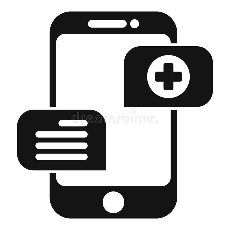 Phone Medical Chat Icon Simple Vector. Patient Record Stock ...