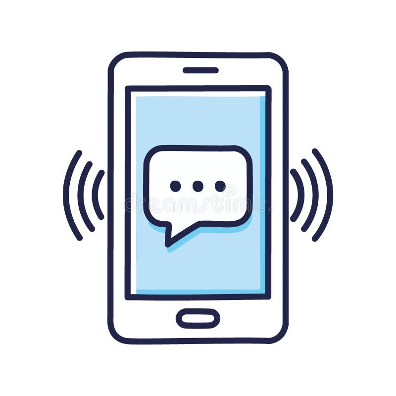 Phone Message Alert. Smartphone with Notification of Incoming Message ...