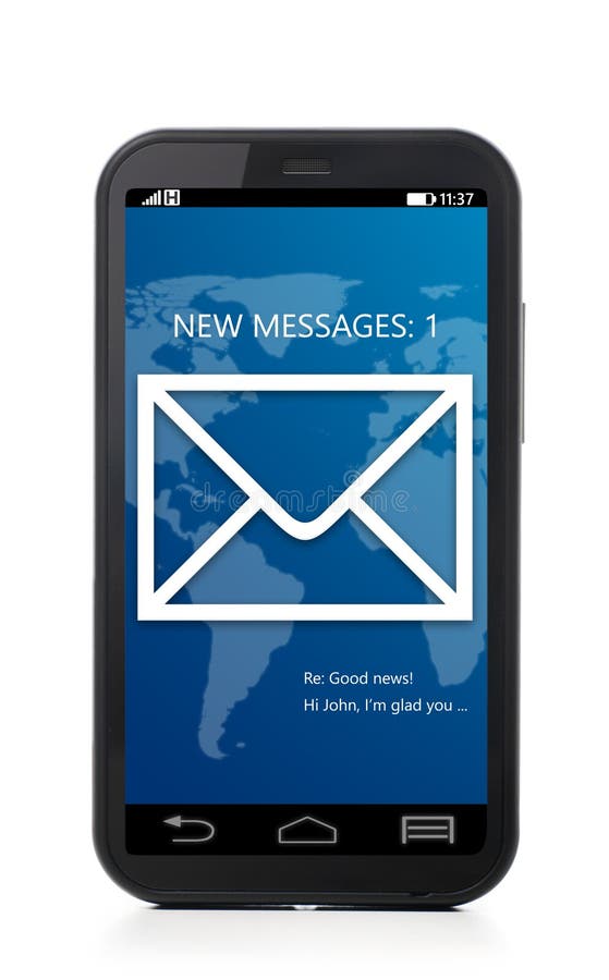Have a New Message on Mobile Phone Stock Image - Image of connection ...