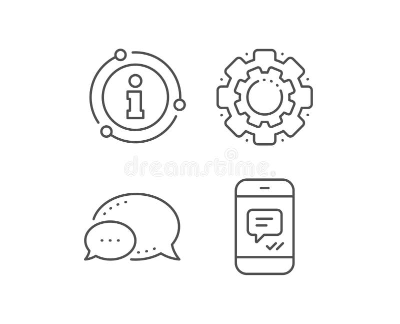 Phone Message Line Icon. Mobile Chat Sign. Vector Stock Vector ...