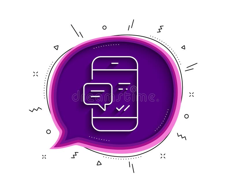 Phone Message Line Icon. Mobile Chat Sign. Vector Stock Vector ...