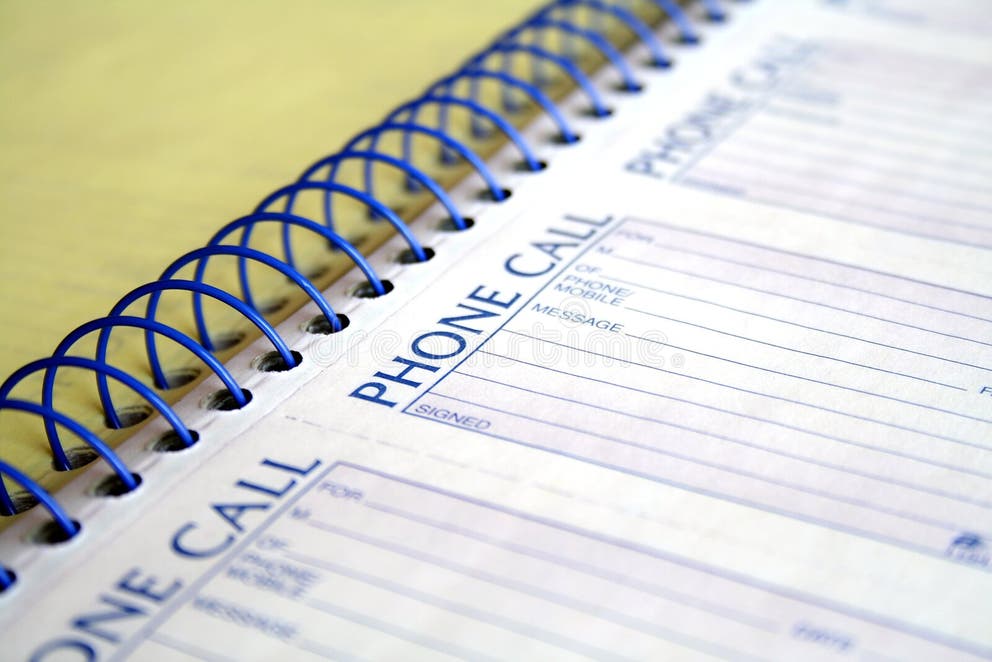 Phone Message Pad stock image. Image of phone, binder - 1239151