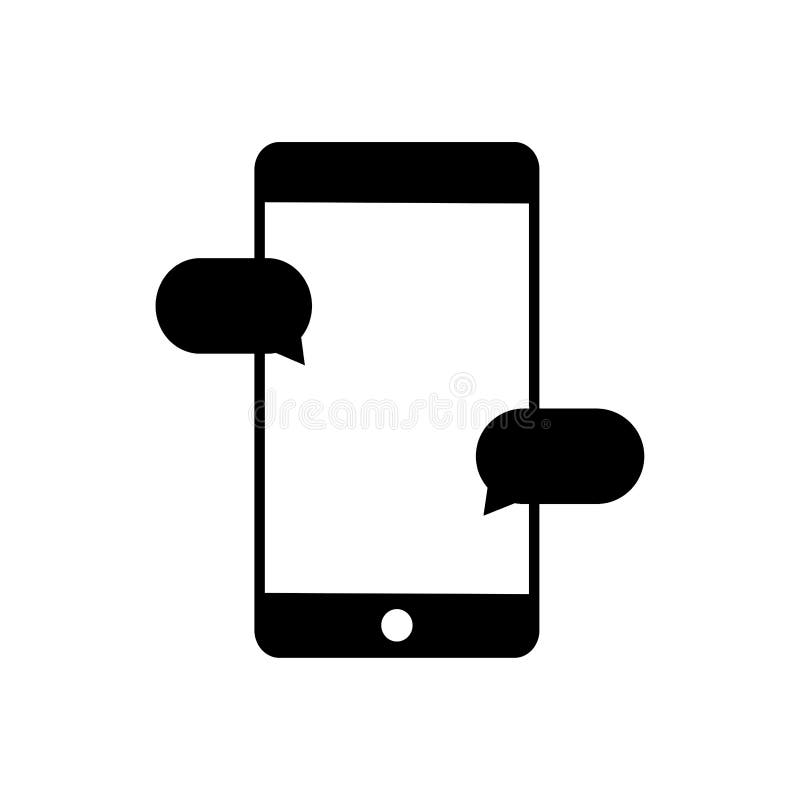 Phone with Message Sign. Dialogue Frame. Rectangular Shape ...