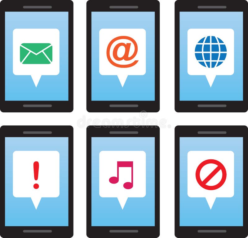 Phone Message Symbols stock vector. Illustration of internet - 35164456