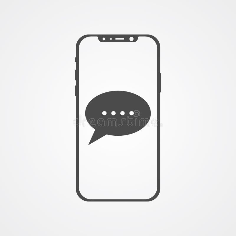 Phone with Message Vector Icon Sign Symbol Stock Vector - Illustration ...