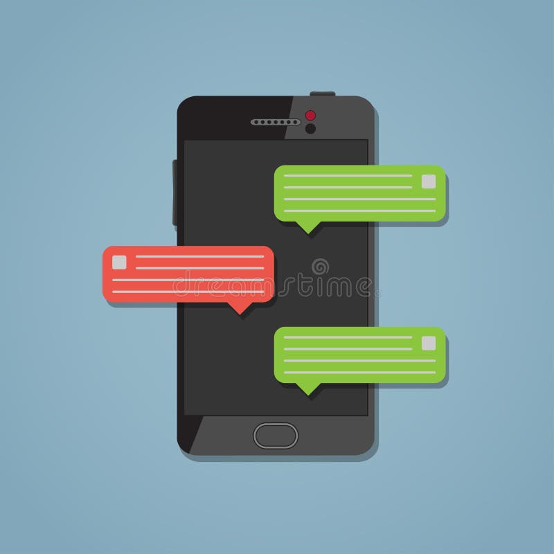 Phone with message stock vector. Illustration of message - 91328072