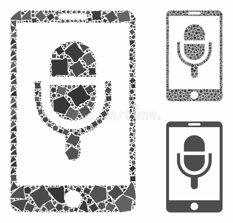 Phone Microphone Mosaic Icon of Humpy Items Stock Illustration ...