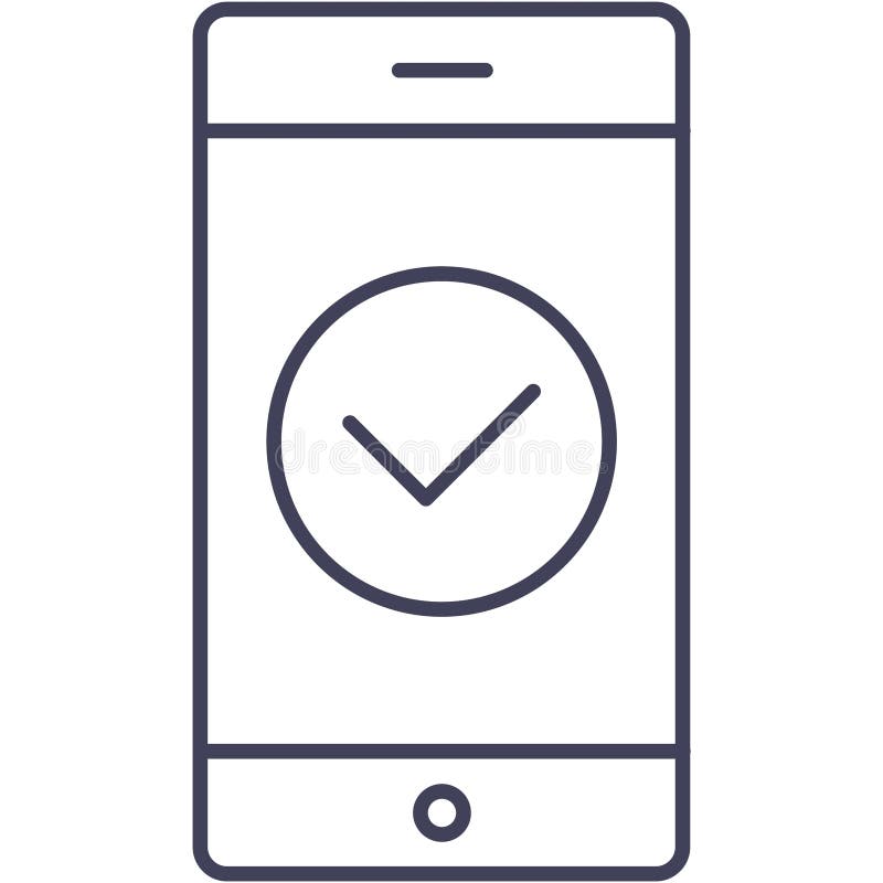 Phone Mobile Icon Check Tick on Smartphone Vector Stock Vector ...