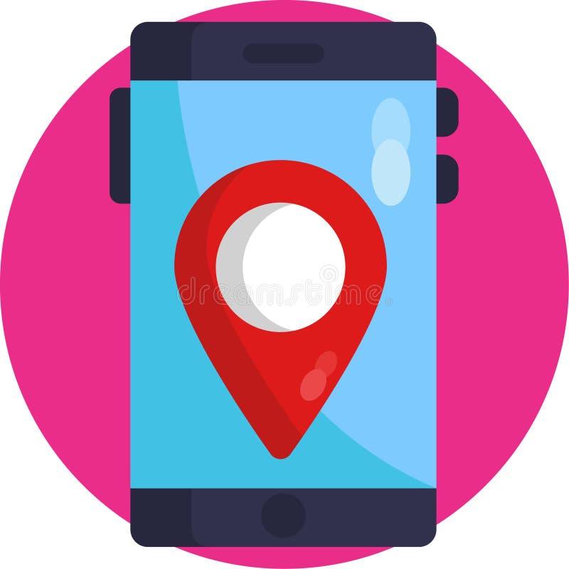 Phone Mobile Screen Pin Location Stock Vector - Illustration of ...
