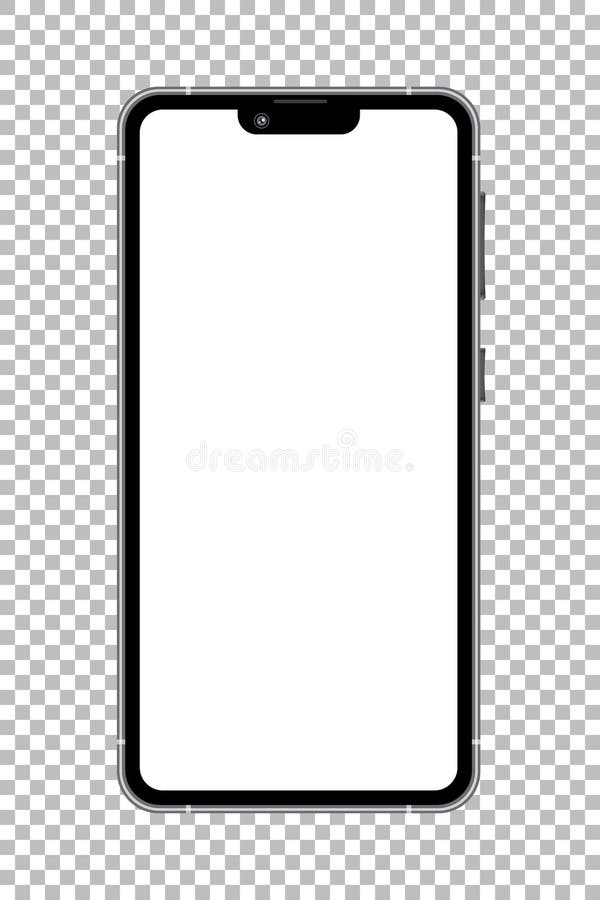 White Phone Blank Screen Transparent Background Stock Illustrations ...