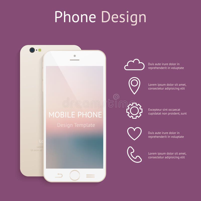 Phone Mock Up for Your Design Stock Vector - Illustration of ...