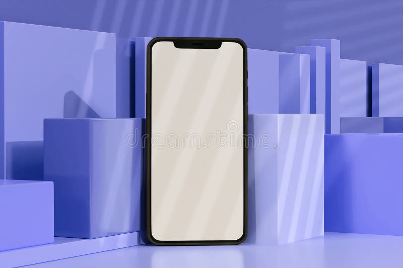 Phone and Screen Ui Ux App Mockup with Wall Stock Illustration ...