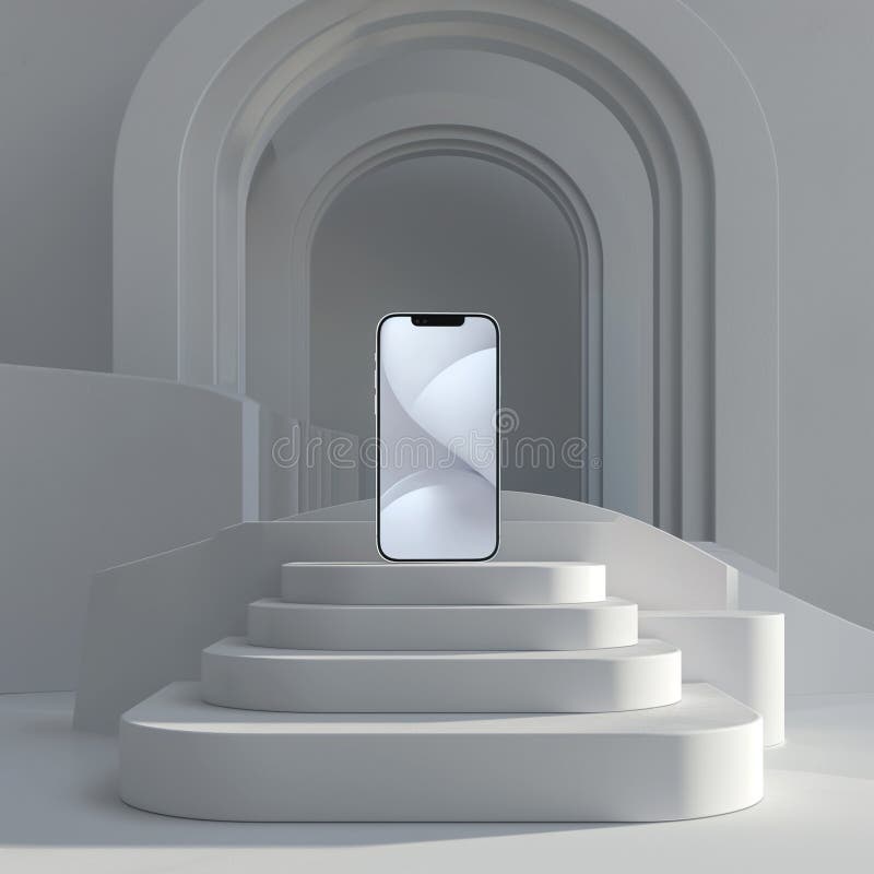 Phone Mockup, Minimalistic Space Aesthetic, Shapes, White Stock ...