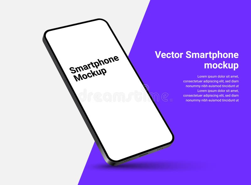 Phone Mockup Isolate 3d Vector Screen Device Template. Cellphone App ...