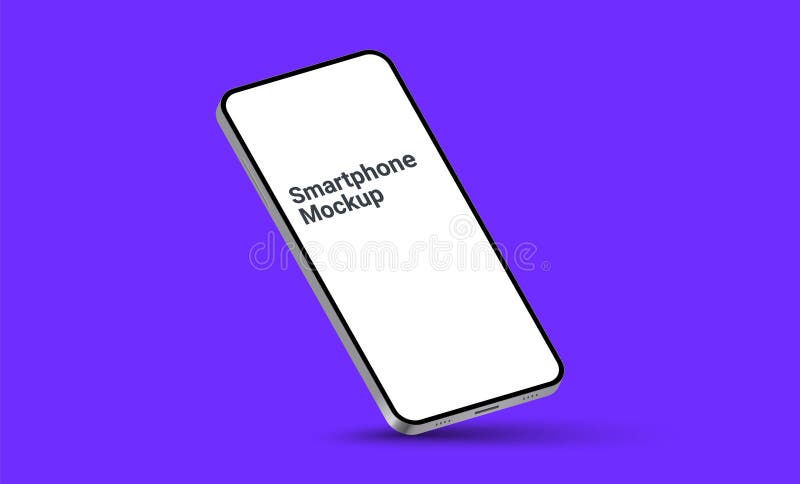 Phone Mockup Isolate 3d Vector Screen Device Template. Cellphone App ...