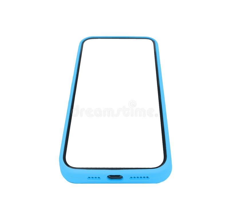 Phone Mockup with White Screen, Modern Smartphone Case. Clear Empty ...