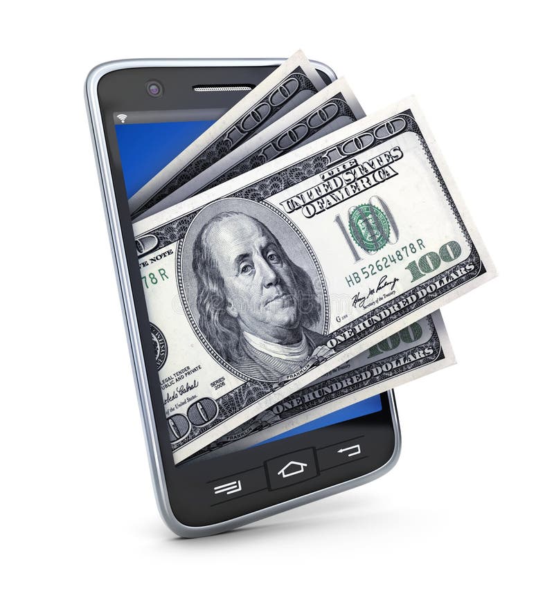 Phone and money stock illustration. Illustration of phone - 20825621
