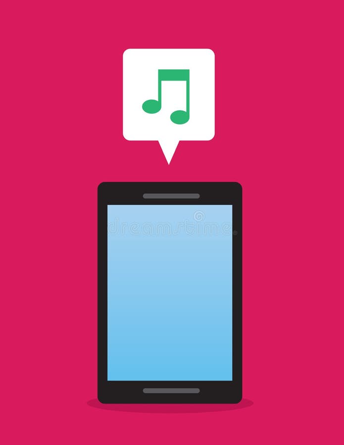 Phone Music Note stock vector. Illustration of cell, internet - 35515902