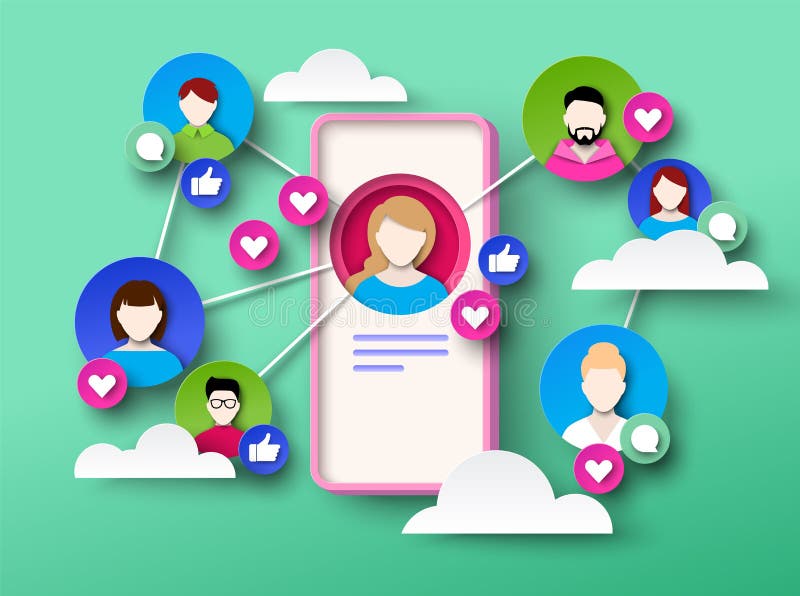 Phone Network Vector Social Media Smart App Stock Vector - Illustration ...