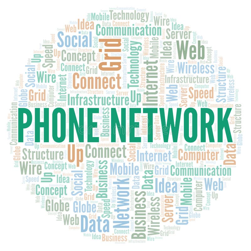 Phone Network word cloud. stock illustration. Illustration of ...