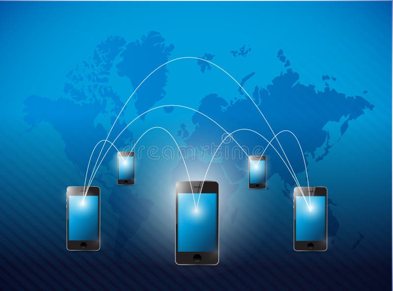Phone and Network Communication Concept Stock Illustration ...