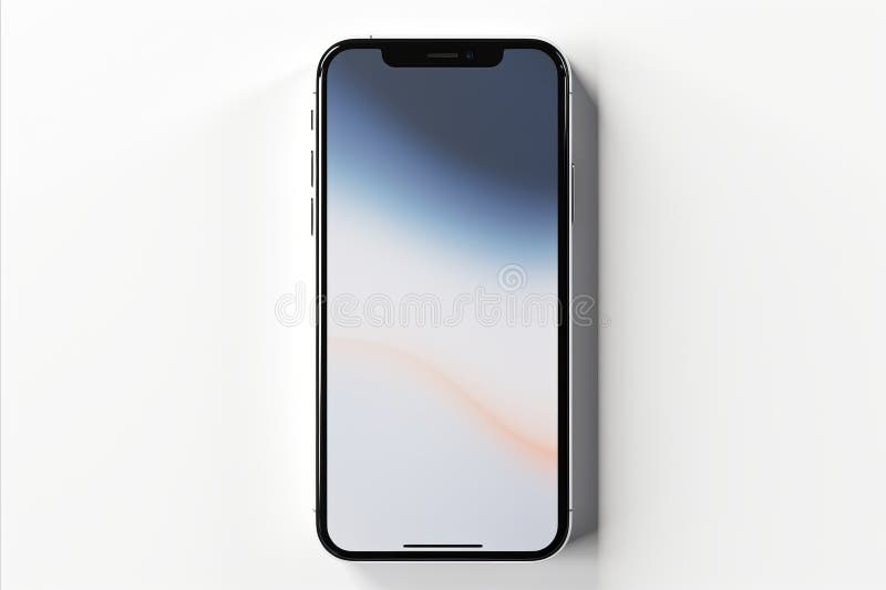 Phone with Neutral Screen on White Background, Copy Space White Mockup ...