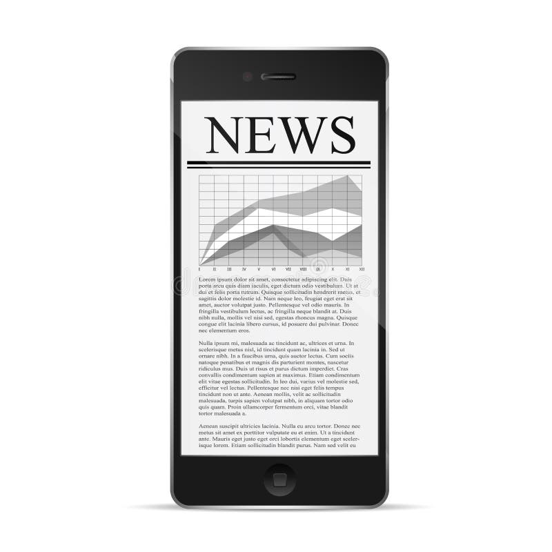Phone with News Article on Screen Stock Vector - Illustration of ...