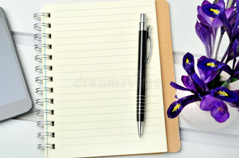 Phone with Notebook and Pen Stock Photo - Image of beautiful, organizer ...