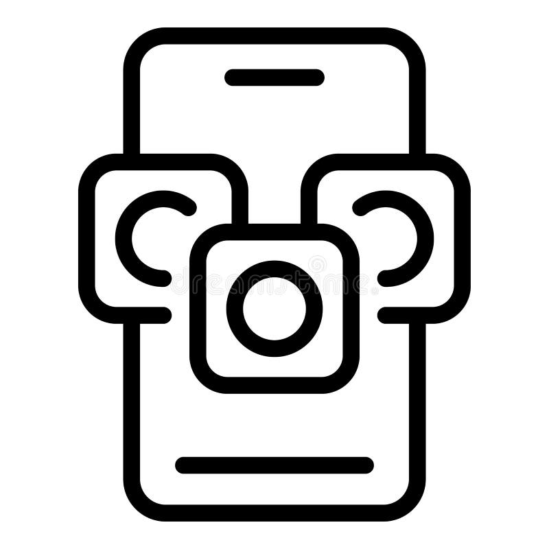 Phone Notification Icon, Outline Style Stock Vector - Illustration of ...