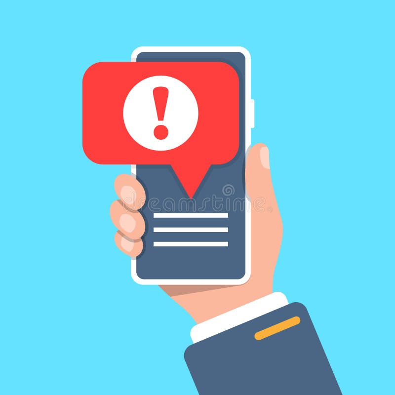 Phone Notifications Icon in Flat Style. Smartphone with Check Mark in ...