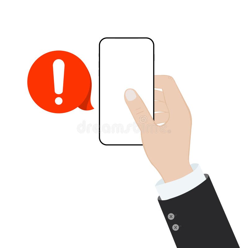 Phone Notifications, New Message Received Concepts. Hand Holding ...