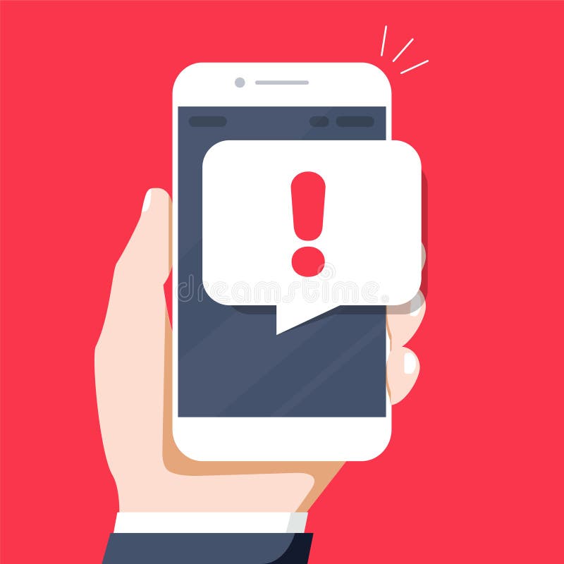 Phone Notifications, New Message Received Concepts. Hand Holding ...