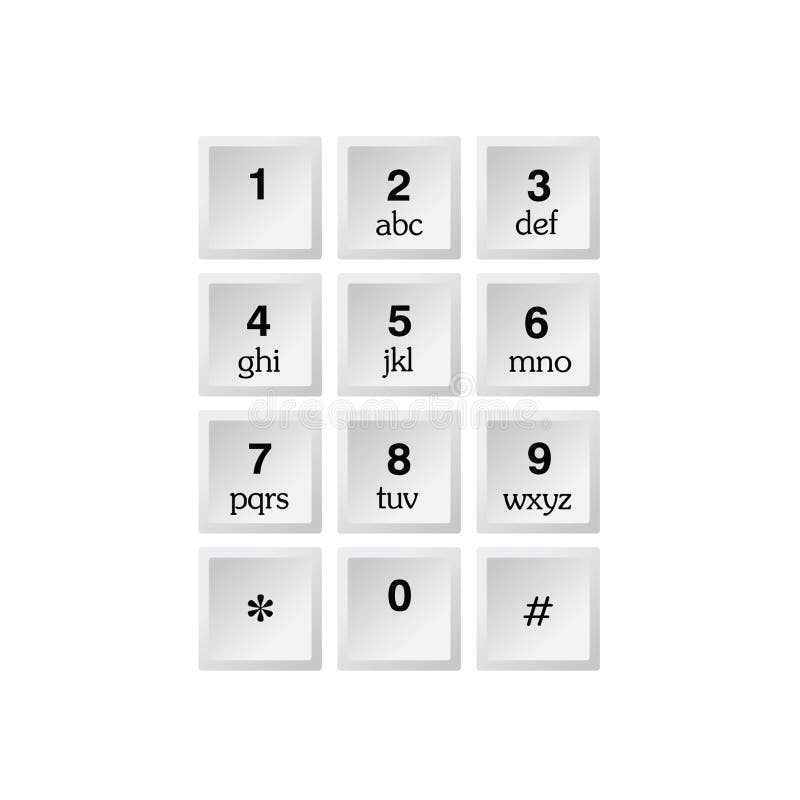 Phone Number with Alphabet Kayboard Stock Vector - Illustration of ...